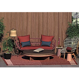 COZPLEN Rectangle Outdoor Lumbar Pillows, 10x18 inches Waterproof Patio Pillows, Decorative Waist Pillows for Outdoor Furnitures, Set of 2, (Brown and Beige)