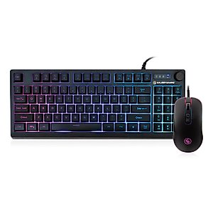 IOGEAR KORONA KORE II Compact Keyboard Combo - 89-Key Zone RGB Keyboard with 10-Key Function and Volume Control Knob, 26 Anti-Ghosting Keys, Plus 6200 DPI RGB Gaming Mouse (GKM601)