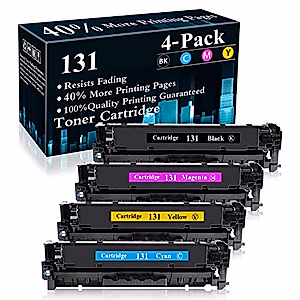 4 Pack (BK/C/M/Y) Cartridge 131 Remanufactured Toner Replacement for Canon Color MF8280Cw MF8230Cn MF620C MF621Cn MF624Cw MF628Cw MF623Cn MF626Cn LBP7110Cw LBP5050 MF8280Cw MF8230Cn Printer