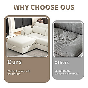 USROCAS 70" Loveseat Sofa, Corduroy Sofa Couch with 4 Pillows Small Modern Comfy Couch for Small Apartments, Living Room and Office