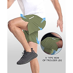 CANGHPGIN 2 Pack Mens Workout Athletic Shorts 7 inch Inseam Quick Dry Hiking Shorts Men Lightweight Sports Gym Shorts Running