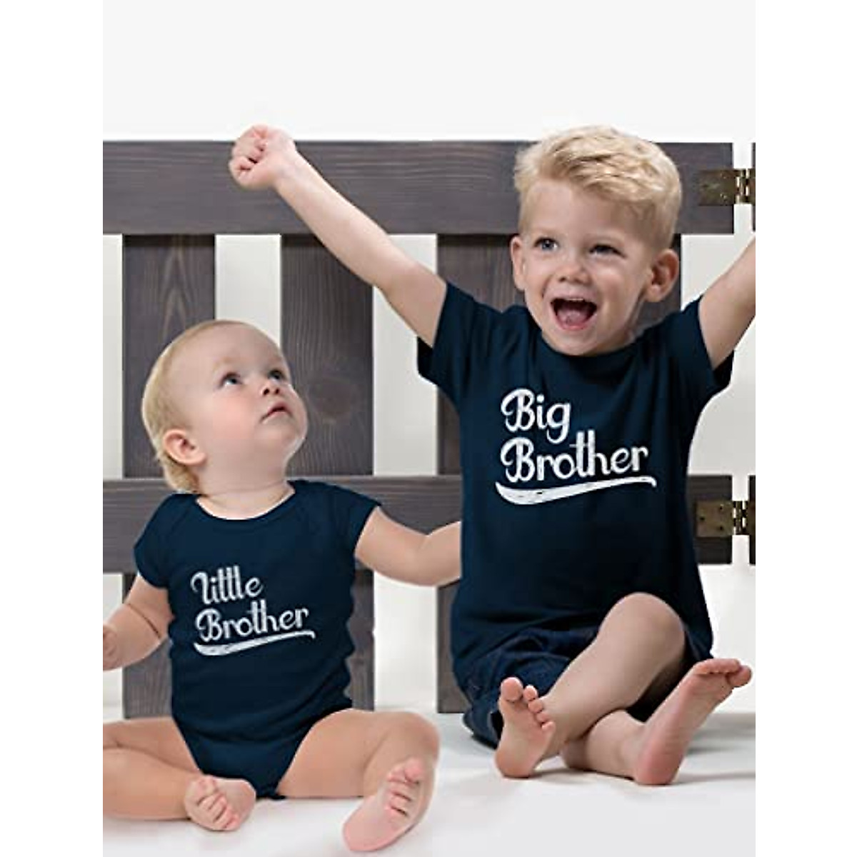 Big Brother Shirt Little Brother Boys Matching Outfits Brothers Sibling Shirts Kids Shirt Navy/Baby Navy Kids Shirt 5/6 / Baby Newborn