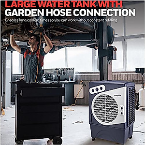 Honeywell CO60PM 2471 CFM Indoor/Outdoor Evaporative Air Cooler (Swamp Cooler) with Mechanical Controls in Gray/White