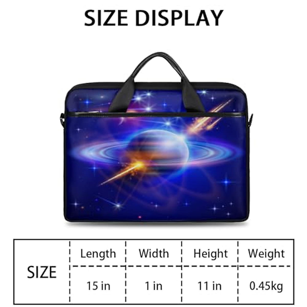 Planet Universe Laptop Computer Bag Waterproof Shoulder Messenger Bag 13-15 inch Durable Laptop Tote Bag with Shoulder Strap Handle Lightweight Crossbody Briefcase