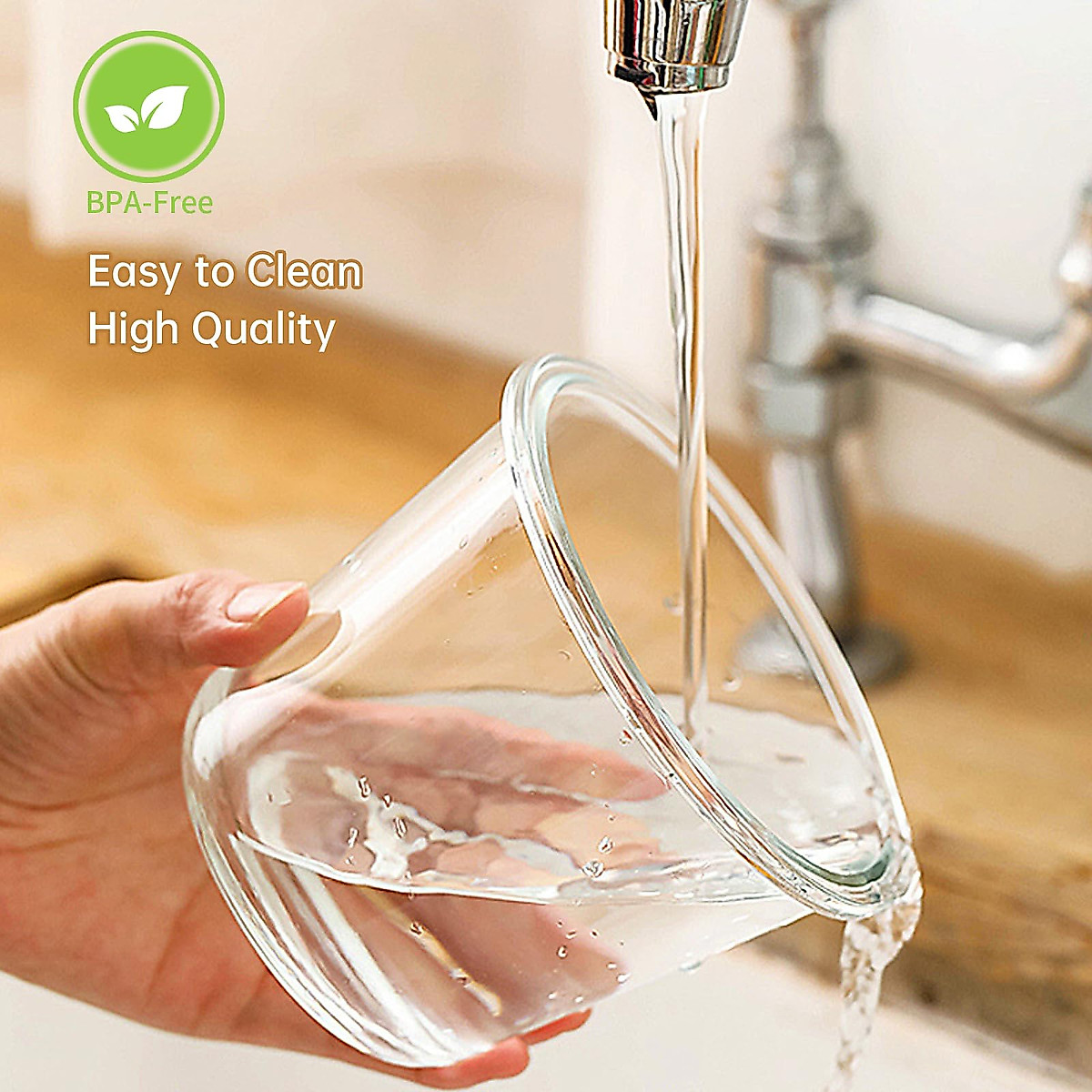 GO2HEJING Glass Food Storage Containers with Spoon Pack of 4, 23oz Glass Soup Containers with Airtight Lids, 3 Cup Leak-proof Round Glass Meal Prep Containers Microwave, Dishwasher and Freezer Safe