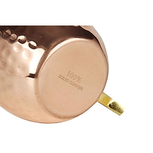 COPPER BAR COCKTAILS 29 Moscow Mule 100% Solid Pure Copper Mug/Cup (16-Ounce/Set of 2, Hammered)