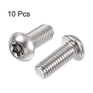 uxcell M8x20mm Torx Security Machine Screw, 10pcs Pan Head Screws Inside Column, 304 Stainless Steel Fasteners Bolts