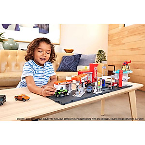 Matchbox Cars Playset, Action Drivers Helicopter Rescue & 1:64 Scale Toy Ambulance & Helicopter, Connects to Other Sets