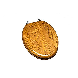 Bath Décor 5F1E4-17CH Hand-Selected Premium Grade Wood, Decorative Front Toilet Seat, Mustard Yellow