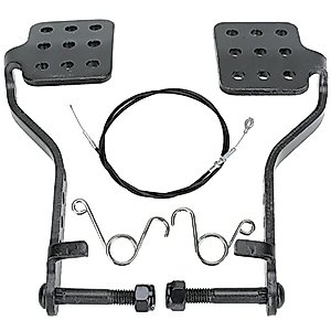 GREHUA Brake Throttle Pedals 71" Cable with Return Springs Kit for 196cc 6.5hp Road Rocket Azusa Fun Kart Radio Flyer Carter Go Kart Vintage Go Cart Racing Drift Trike Heavy Duty Parts (Black)