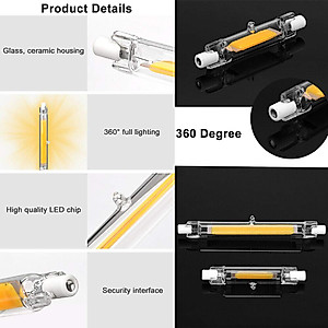 Lxcom Lighting R7s LED Bulb 118mm 20W Double Ended LED Bulbs 120V J Type R7s Floodlight 150W Halogen Bulb Replacement Warm White 3000K Landscape Lights,2 Pack