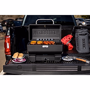 Masterbuilt® Electric Portable Charcoal Grill and Smoker with SteadyTemp Analog Temperature Control, Collapsible Cart and 200 Cooking Square Inches in Black, Model MB20040722