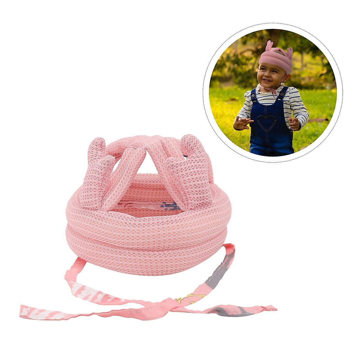 Zerodeko Baby Helmet Safety Head Cushion Safety Crash Helmet with Bumper Bonnet Adjustable Cap Shockproof for Running Walking Crawling Pink