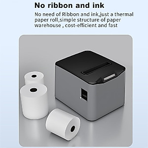 Thermal Receipt Printer, 80mm POS Printer USB Ethernet Interface with Auto Cutter, Sound and Light Alarm, Compatible for ESC/POS Command, High-Resolution Print, for Windows/Android/Linux