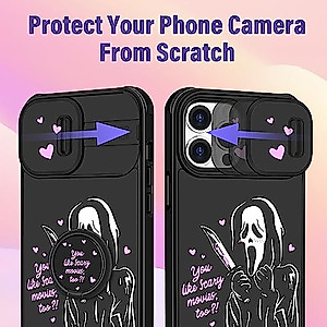 oqpa for iPhone 13 Pro Max Phone Case Cute Cartoon Phone Case for Women Girly Girl Cool Kawaii Funny 13 ProMax Case with Camera Cover+Ring Holder for Apple iPhone 13 Pro Max 6.7'', Heart Skull