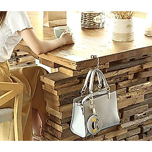 Nyicey 4pcs Purse Hook Foldable - Folding Handbag Table Hanger-Bag Hanger Collection-Desk Hooks for Purse (Pink+Purple+2white)