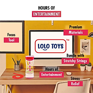 Liquid Motion Bubbler Sensory Toys – 2 Pc Set Bundle Stretchy String Fidget Toys Timer for Stress Relief and Anxiety Relief Great for Toddler, Children, Kids, Adults, Seniors, ADHD Autism ADD Orange