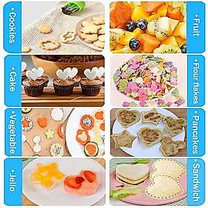 Makmeng Uncrustables Sandwich Cutter for Kids, 30Pcs Cookie Cutters and Sealer Set, Bread Pancake Sandwich Maker for Kids Bento Lunch Box - Vegetable Fruit Cutter Mold with Sandwich Bags & Forks
