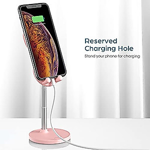 Cell Phone Stand,Angle Height Adjustable Bunny Phone Stand for Desk,Cute Rabbit Phone Holder Stand for Desk, Compatible with All Mobile Phones,iPhone,Samsung,Pixel,iPad,Tablet(4-10in) (Pink)