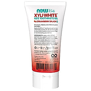 NOW Solutions, Xyliwhite™ Toothpaste Gel for Kids, Strawberry Splash Flavor, Kid Approved! 3-Ounce, Packaging May Vary (Pack of 2)