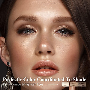 LUXAZA 6 PCS Olive Green Neutral Eyeshadow Stick Set, Cream Eye Shadow Pencil Makeup, Shimmer Matte Eye Pencil, Brightener Highlighter Eyeliner Crayon Make up - Fireflies Light