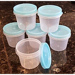 Handy Housewares 6 Piece Reusable Salad Dressing 1oz Container Set with Snap Airtight Lids - Great for Lunches On The Go