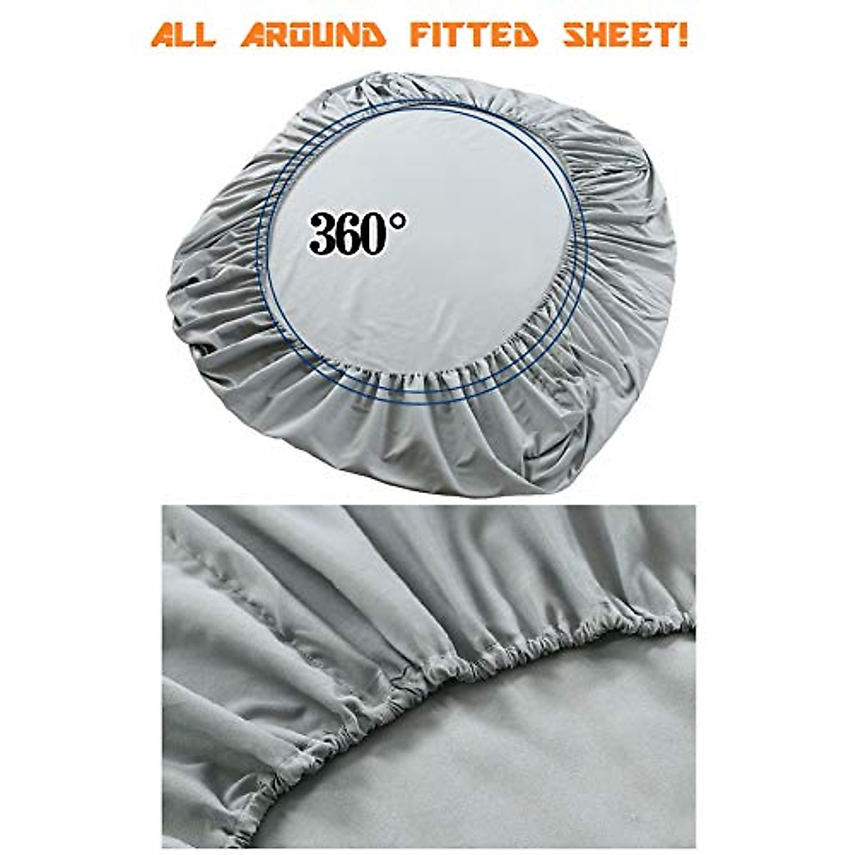 Elegant Comfort Ultra-Soft Double Brushed 6-Piece Microfiber Sheet Set Beautiful Tropical Patterns, and Vibrant Solid Colors, Luxury, All-Season Bed Sheet Set - Palm Leaves, Queen