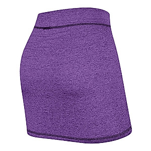 MOQIVGI Womens Golf Skirt High Waist Knee Length Casual Summer Dressy Trendy Cute Athletic Skorts Skirts with Pockets Shorts Sports Clothing Purple Medium