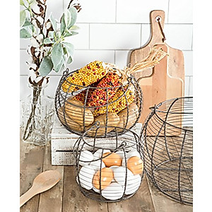 DII Vintage Wire Storage Baskets, Egg Basket Set, Rustic 3 Piece