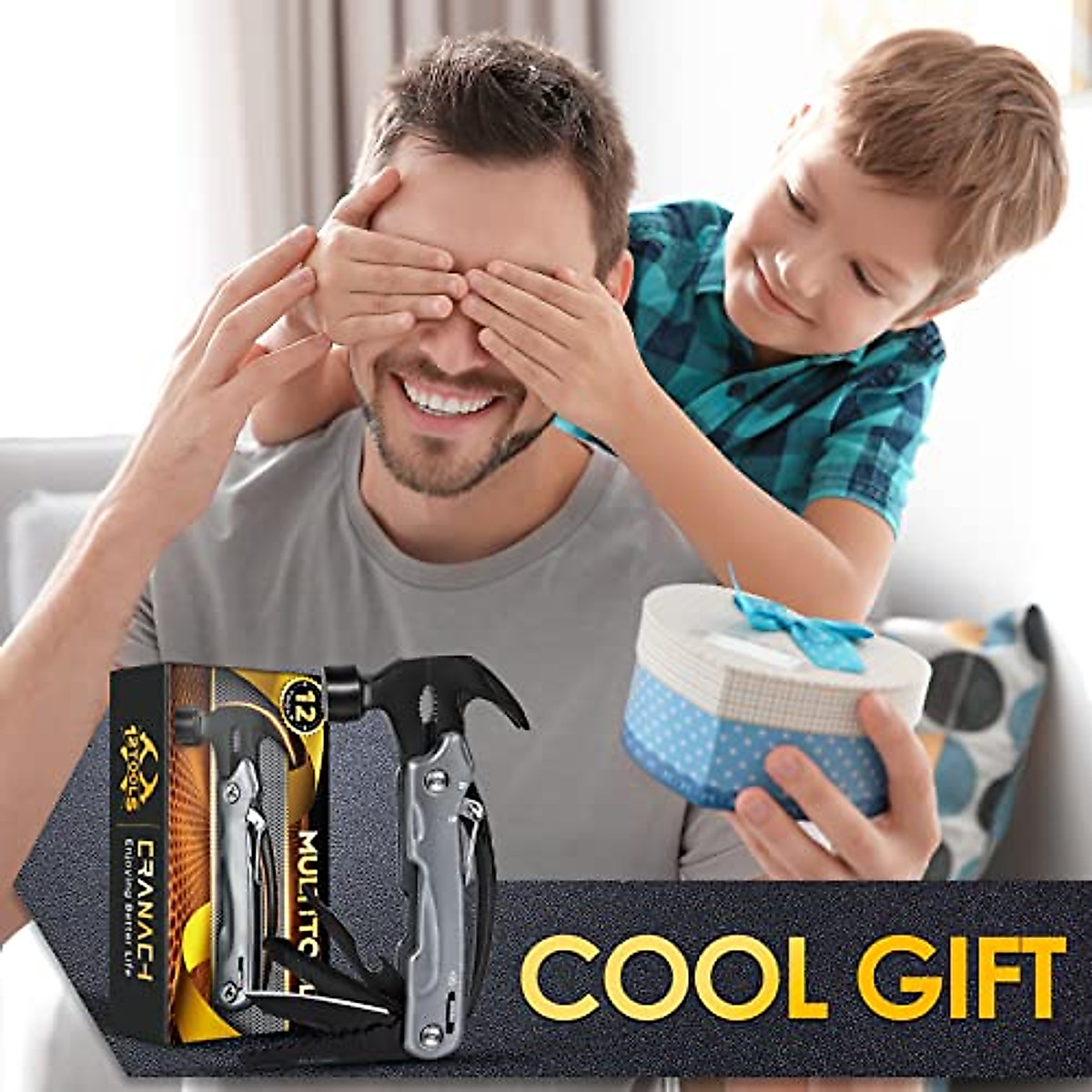 12 in 1 Christmas Stocking Stuffers Hammer Multi Tool and Magnetic Pickup Tool Men Gifts