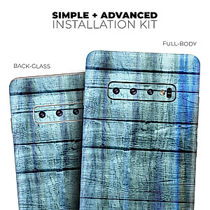 DesignSkinz Blue and Green Tye-Dyed Wood Protective Vinyl Decal Wrap Skin Cover Compatible with The Samsung Galaxy S20 (Screen Trim & Back Glass Skin)