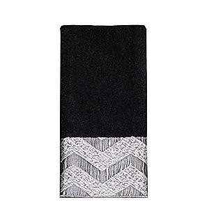 Avanti Linens Chevron Galaxy Collection, Fingertip Towel, Black