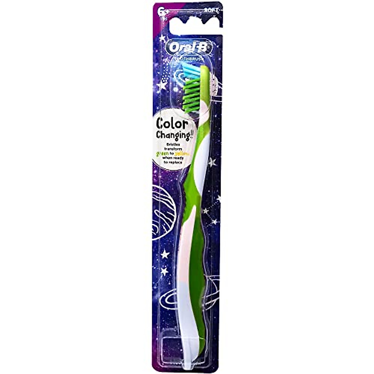 Oral-B Pro-Health Junior CrossAction Galaxy Toothbrush, Ages 6+, Soft - Pack of 4