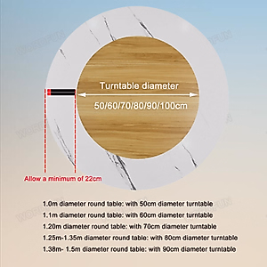 Wooden Lazy Susan Serving Tray, Dining Table Organizer Tray, Kitchen Swivel Plate, Tabletop Organizer, Round Turntable, Smooth Rotation, Rotating Serving Board (Color : D, Size : 70cm-28in)