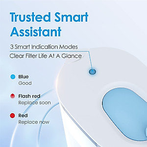 Waterdrop 200-Gallon Long-Life 10-Cup Water Filter Pitcher with 1 Filter, NSF Certified, 5X Times Lifetime, Reduces PFOA/PFOS, Chlorine, BPA Free, Blue