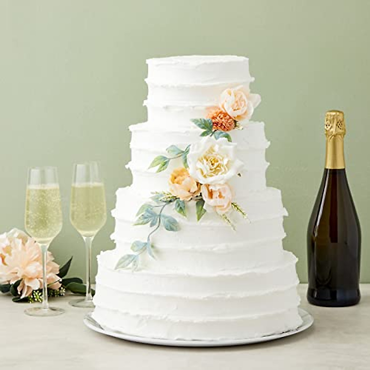 4-Piece Round Foam Cake Dummies for 16" Tall Fake Wedding Cake in 4 Sizes, for Decorating and Crafts, Baking Displays, Wedding Cake Design (6, 8, 10, and 12-Inch Sizes)