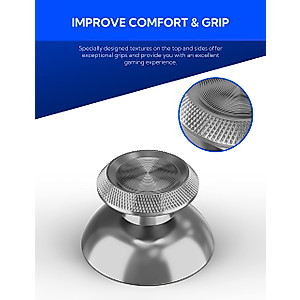 Avericht Metal Thumbsticks for PS5 Controller, Aluminum Joystick Replacement Kit for Dualsense Controller Accessories (Silver)