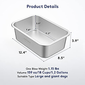 AIPERRO Stainless Steel Dog Bowls for Large Dogs, Large Capacity Metal Dog Water Food Bowl, Indoor and Outdoor Universal Pet Bowl
