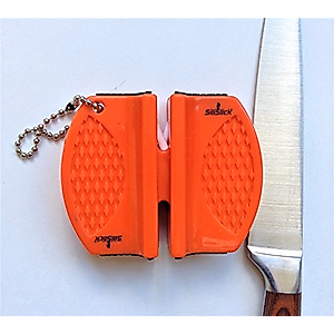 SiliSlick Ceramic Knife Sharpener - Professional Grade Sharpening Tool with 2 Stage Coarse, Medium, and Fine Grinding for Straight and Serrated Knives