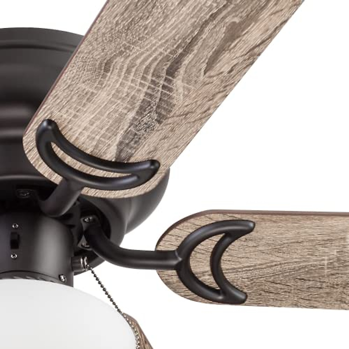 Prominence Home Alvina Traditional 44 Inch Ceiling Fan with Light, LED Flush Mount Ceiling Fan, Indoor Fan with 5 Blades, Gray Pine and Maple Brown Blade Finish Options, Bronze (51584-01)