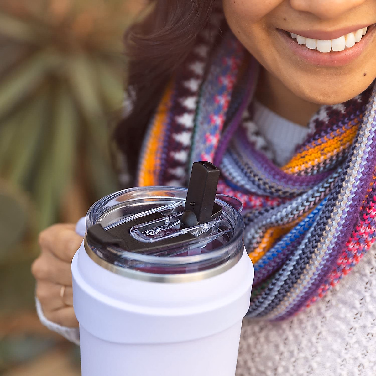 Hydrapeak Roadster 40oz Stainless Steel Tumbler Double Wall Vacuum Insulated Water Bottle With Handle And 2 in 1 Straw Lid (Modern Blue)