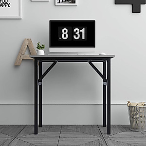 Need Small Computer Desk 31.5 inches Folding Table No Assembly Sturdy Small Writing Desk Folding Desk for Small Spaces, Grey AC5-8040-LB