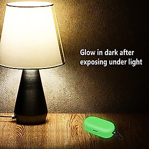 Geiomoo Silicone Case Compatible with TOZO T10, Protective Cover with Carabiner (Luminous Green)