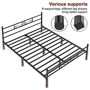 Pliwier Twin Size Metal Platform Bed Frame,14" High Bed Frame with Headboard, Premium Steel Slat Support, No Box Spring Needed, Anti-Slip, Easy Assembly