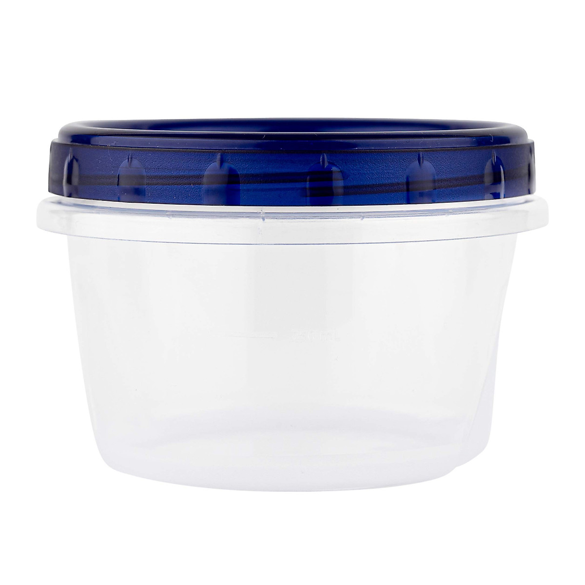 PLASTICPRO Twist Top Deli Containers Clear bottom With blue Top Twist on Lids Reusable, Stackable, Food Storage Freezer Container (6, 4 OUNCE)