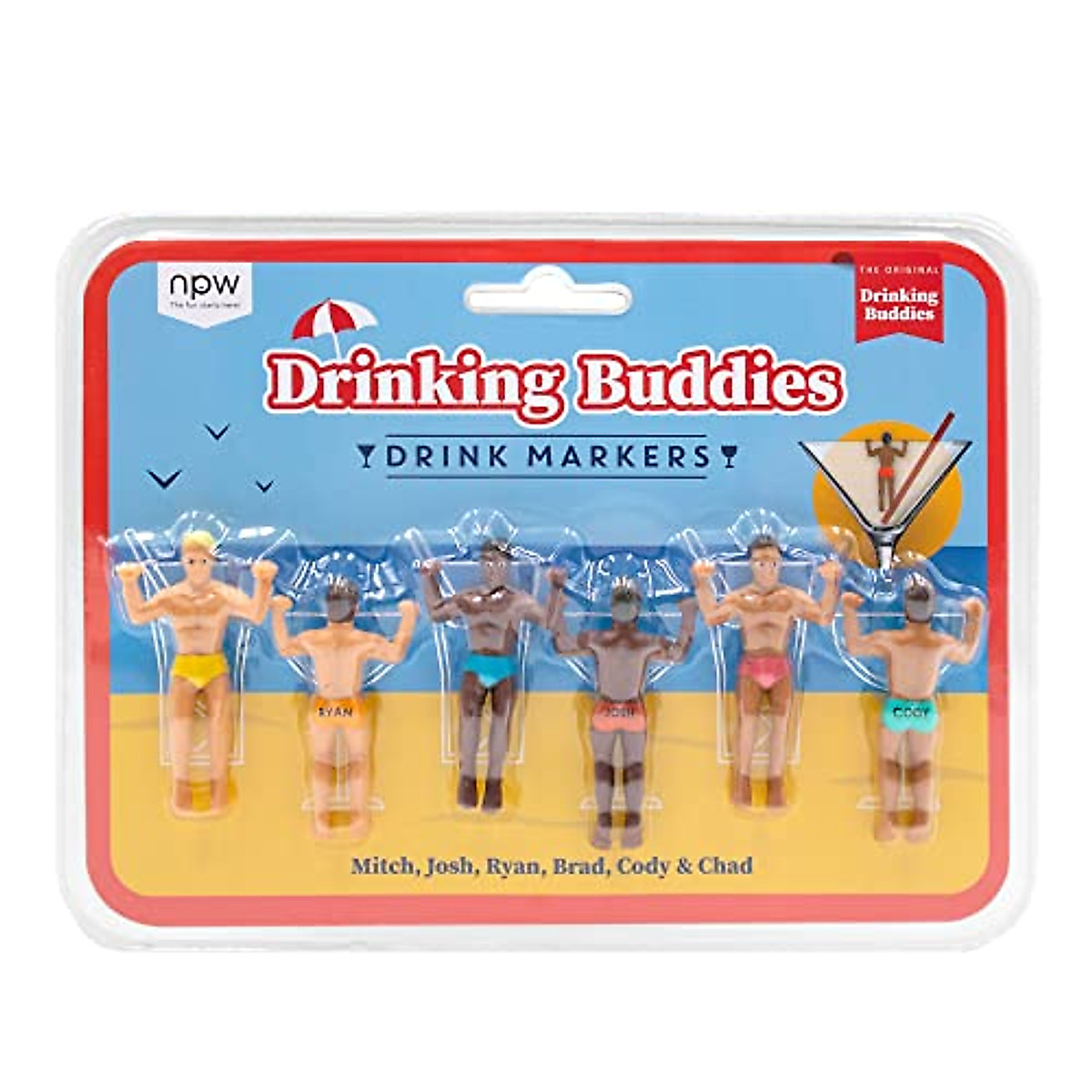 Drinking Buddies Cocktail/Wine Glass Markers count of 6