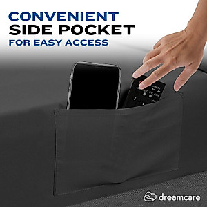 DREAMCARE deep Pocket King Sheets - 4 PCS Set - up to 21 inches - 2500 Supreme Collection - Superior Softness - Hotel Luxury Sheets & Pillowcases Set - Wrinkle and Fade Resistant (King, Gray)