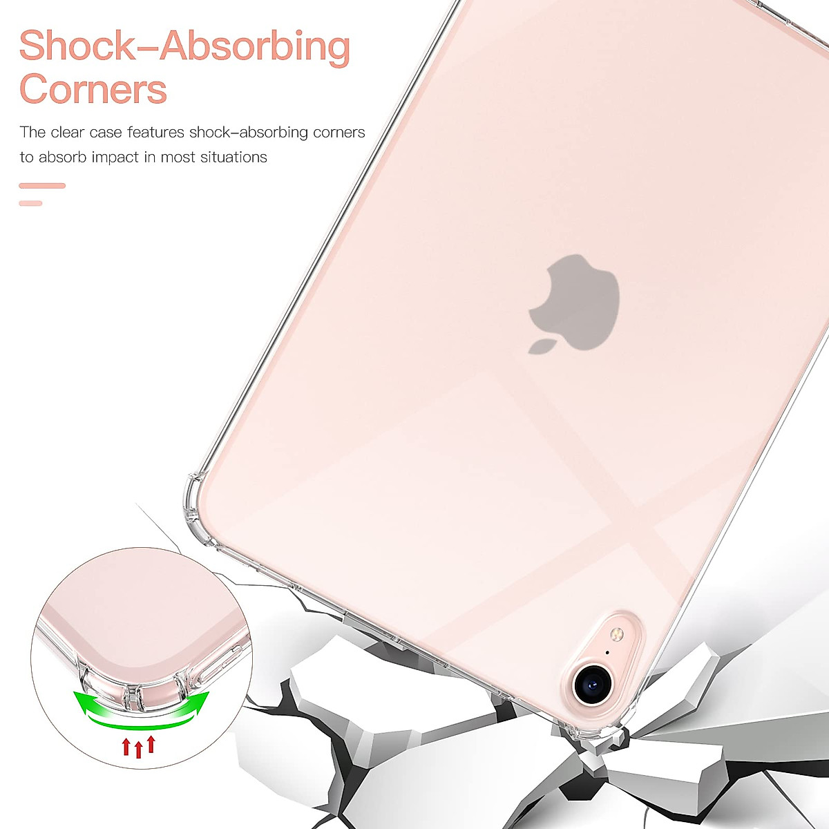 Case Compatible with iPad Mini 6 (8.3 inch, 2021), Slim and Light, Matte Non-Slip,Yellowing Resistant, Hard Back, Soft Frame, Fully Supports Pencil 2, Case for Mini 6