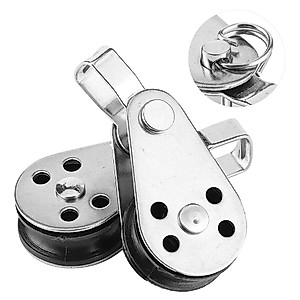 Marine Pulleys Stainless Steel Pulley Blocks Rope Runner Kayak Anchor Trolley Kit for Marine Boat Kayak Canoe Accessories for 2mm to 8mm Rope
