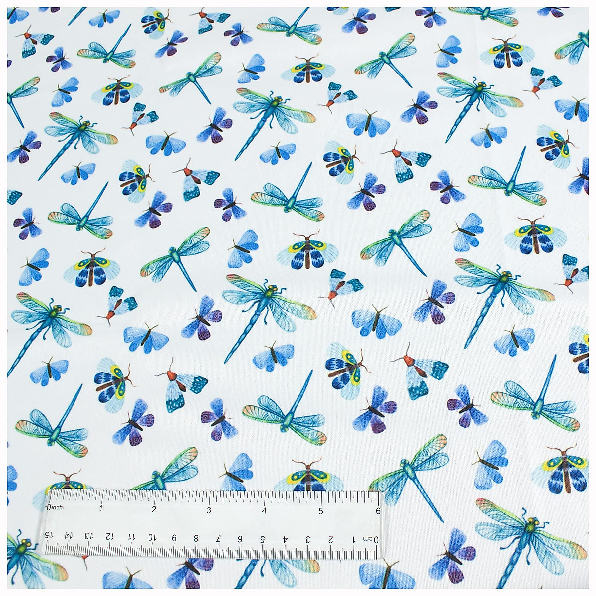 Polyurethane Laminate (PUL) Pre-Cut Fabric by The Meter. Waterproof and Breathable. Perfect for Cloth Diapers and Similar Projects. 1 Meter, Dragon-Butterflies